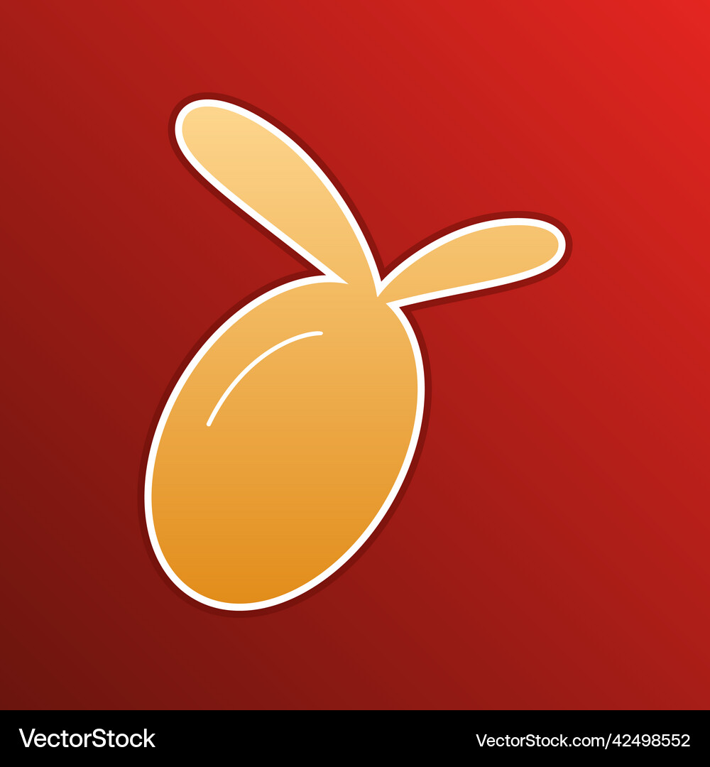Olive sign golden gradient icon with contours Vector Image