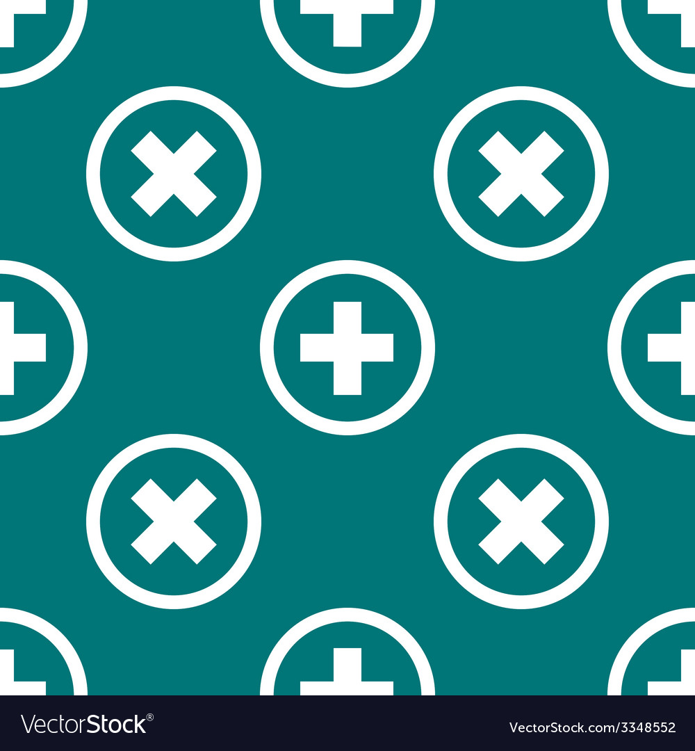 Plus web icon flat design seamless pattern Vector Image