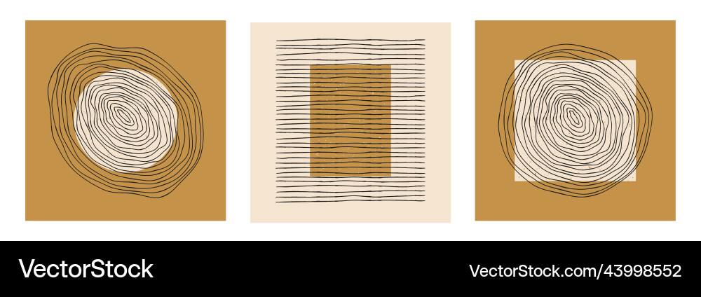 Set of abstract boho minimal geometric design Vector Image