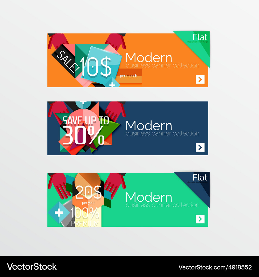 Set of banners with stickers labels and elements Vector Image