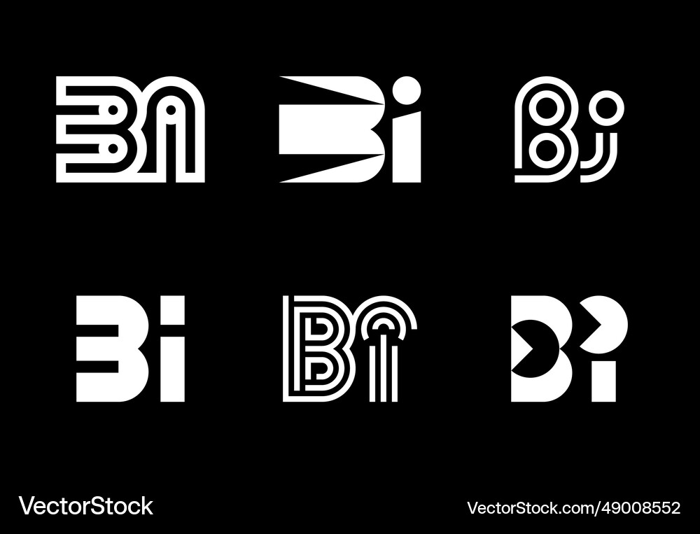 Set of letter bi logos Royalty Free Vector Image