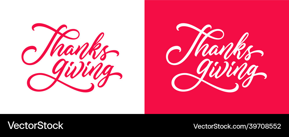 Thanksgiving handwritten holiday calligraphic text