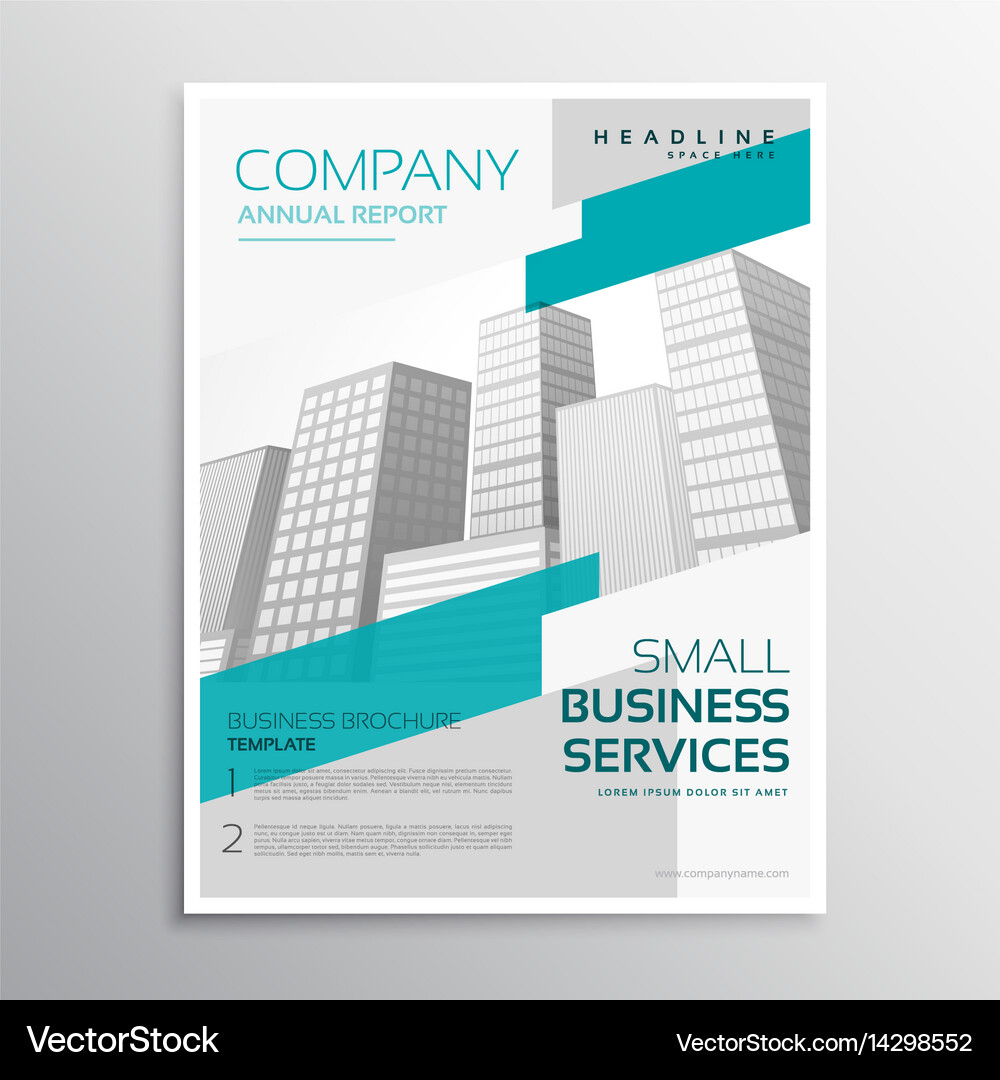 White brochure design in clean style with blue Vector Image