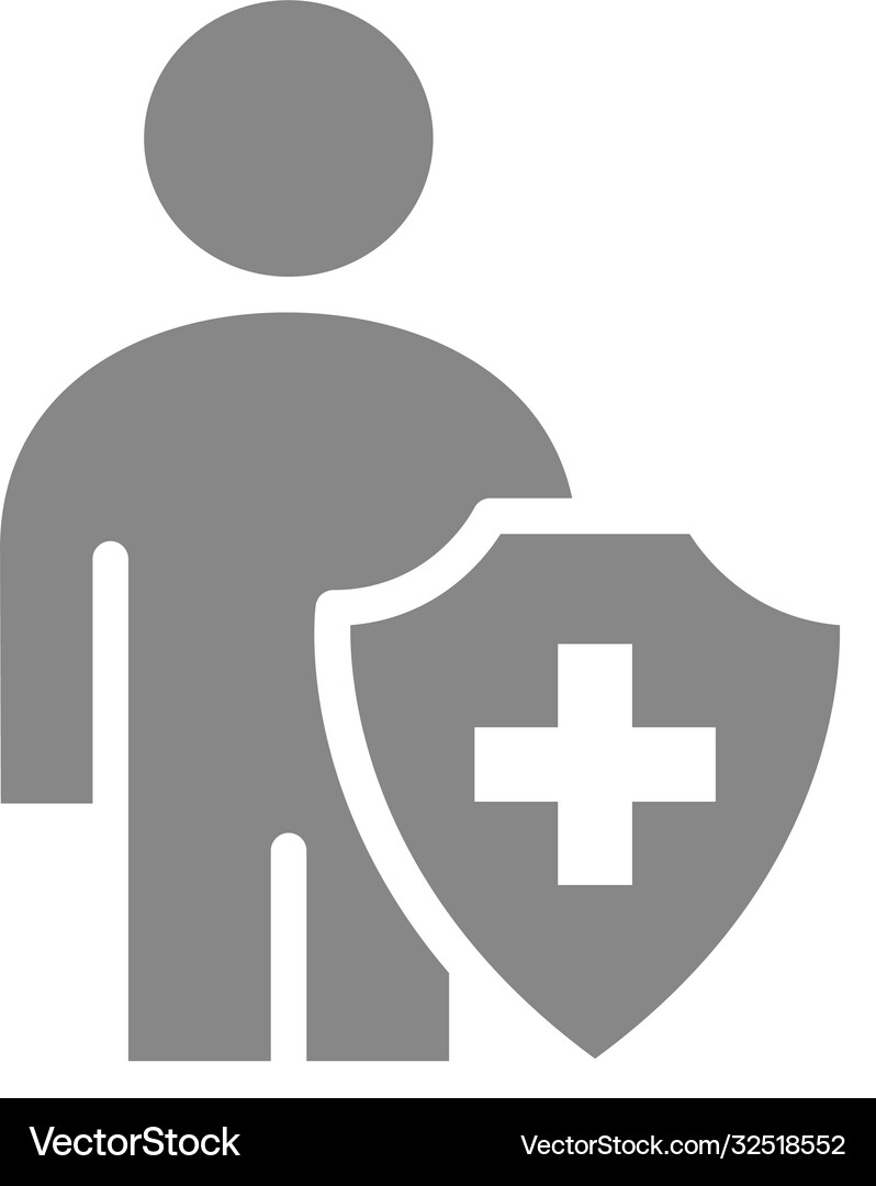 Worker Protection Icon - Shield Royalty Free Vector Image