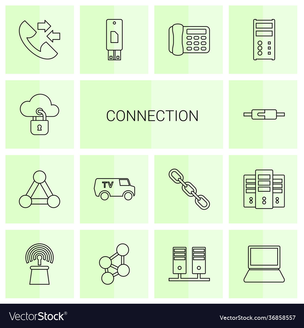 14 connection icons Royalty Free Vector Image - VectorStock
