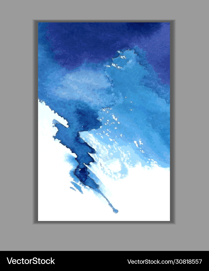 Blue watercolor background brochure booklet blank Vector Image