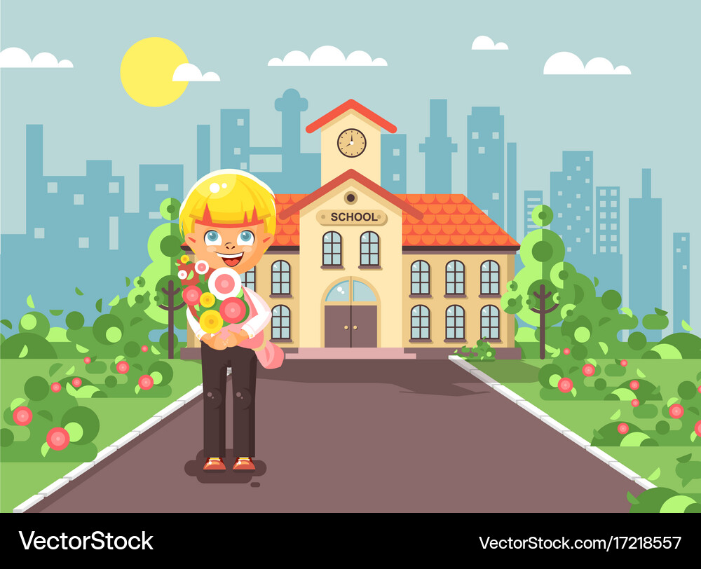 Cartoon character child lonely Royalty Free Vector Image