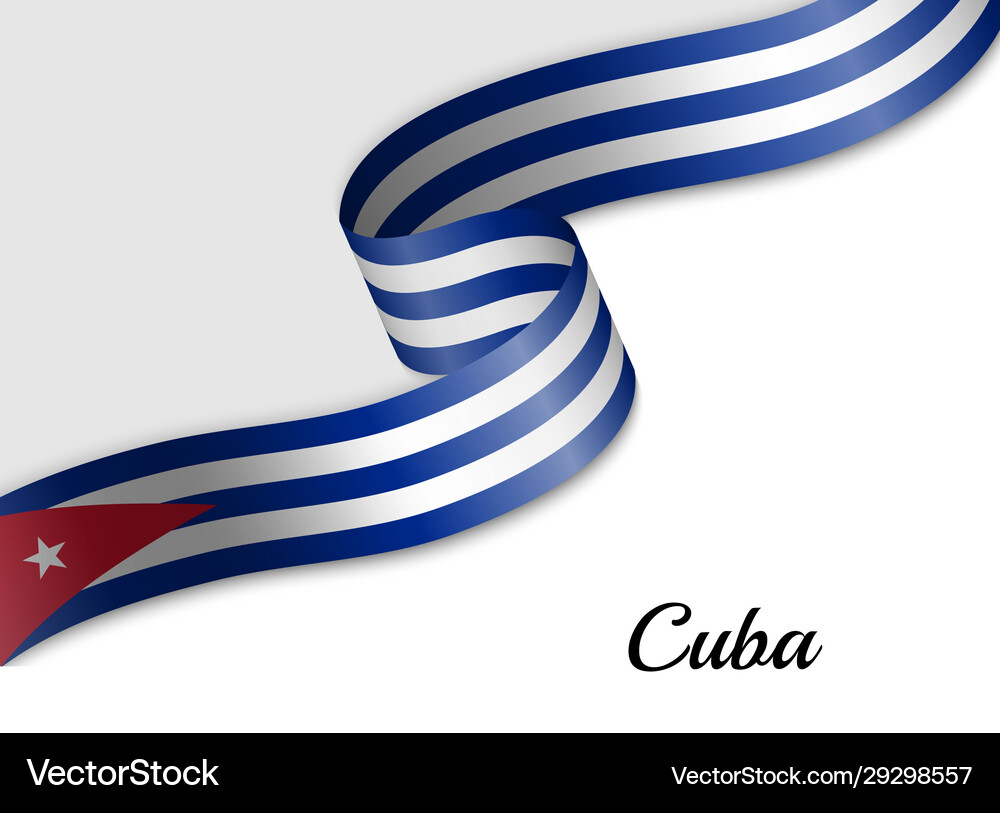 Cuban Flag Ribbon Banner Royalty Free Vector Image