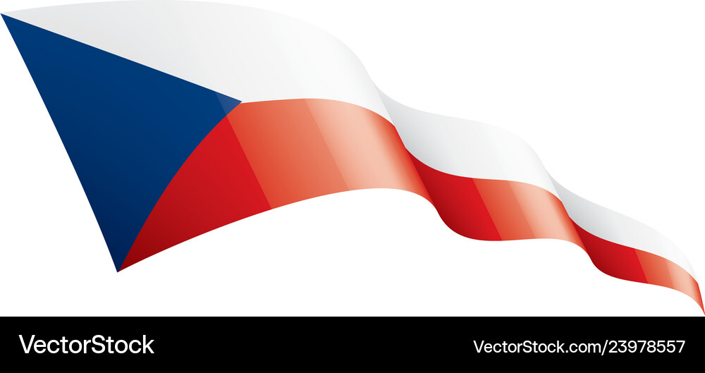 Czechia flag on a white Royalty Free Vector Image