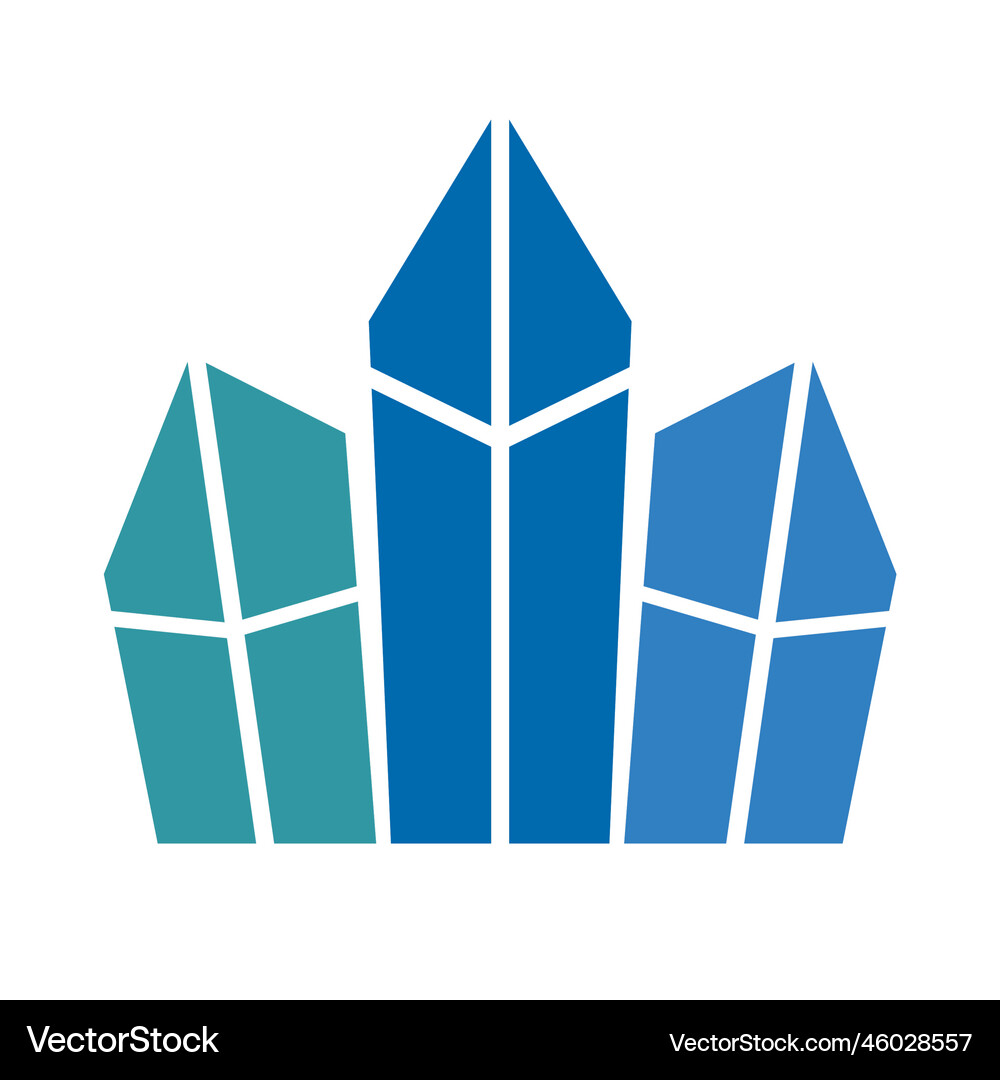 Flat design mineral icon or ore crystal Royalty Free Vector