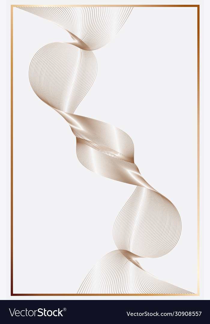 Golden rectangular frame and decorative pattern Vector Image