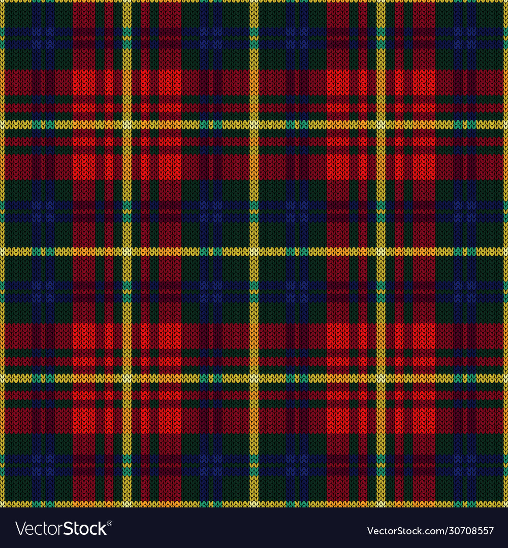 Knitting multicolor seamless pattern Royalty Free Vector