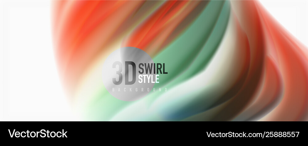 Modern liquid color flow on white - colorful Vector Image
