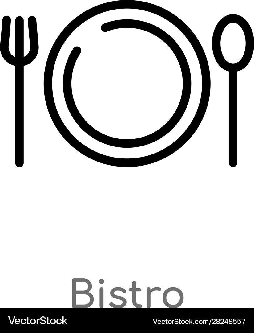 Outline bistro icon isolated black simple line Vector Image