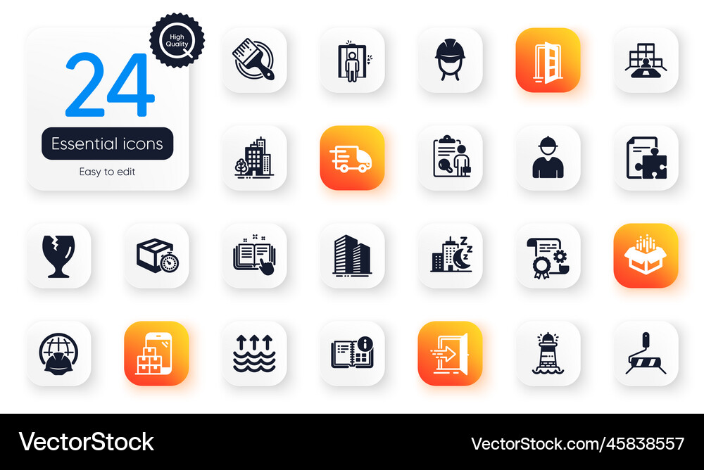 Set of industrial flat icons technical Royalty Free Vector