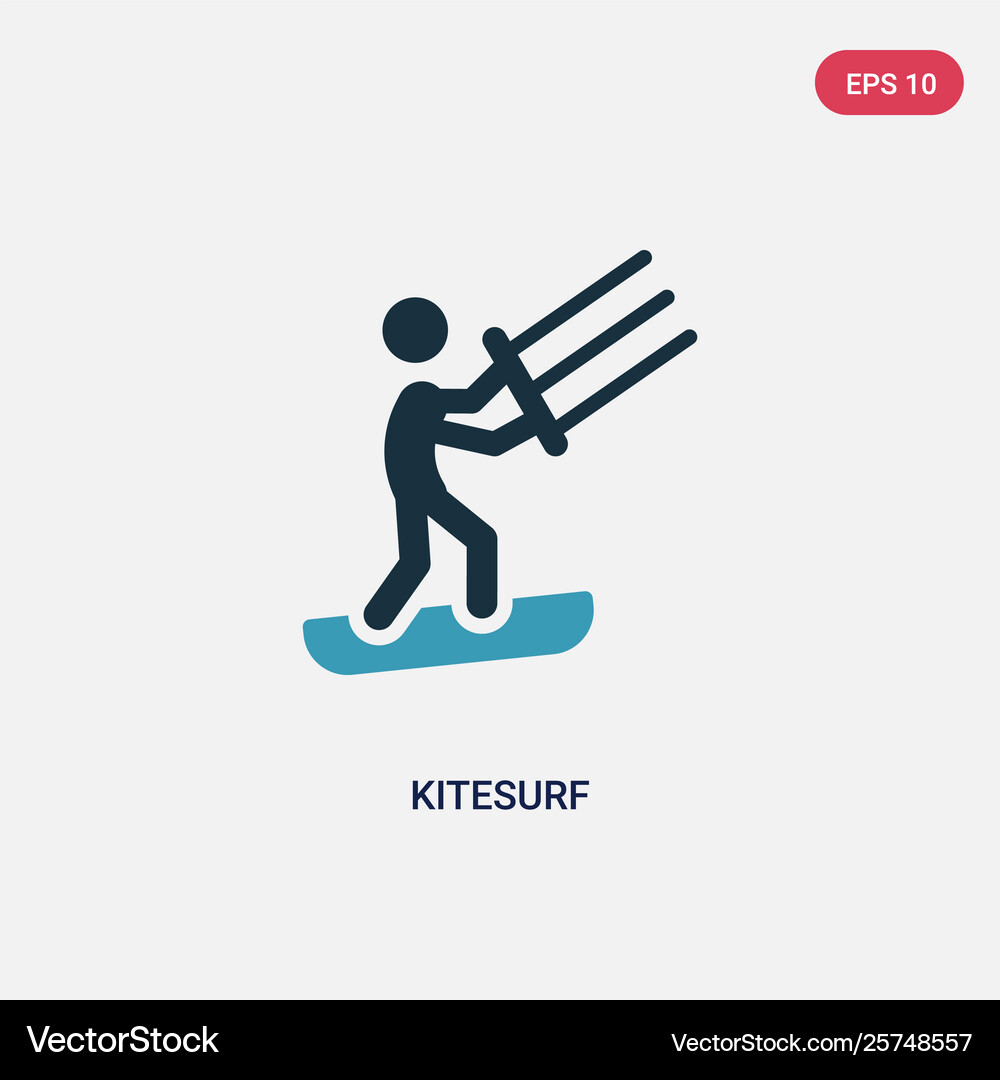 Two color kitesurf icon from signs concept Vector Image