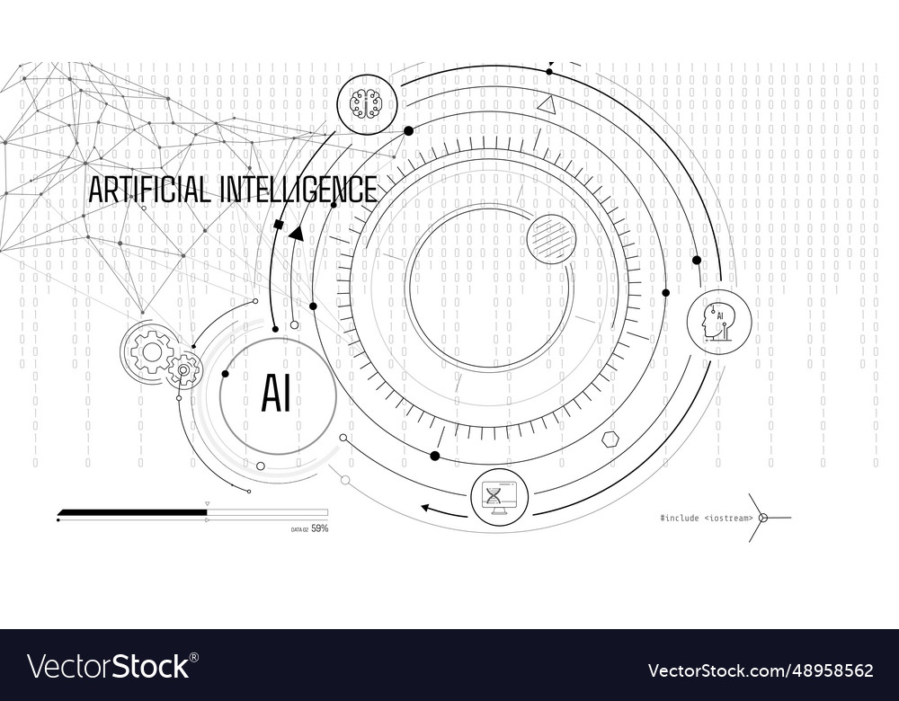 Artificial intelligence computing technology Vector Image