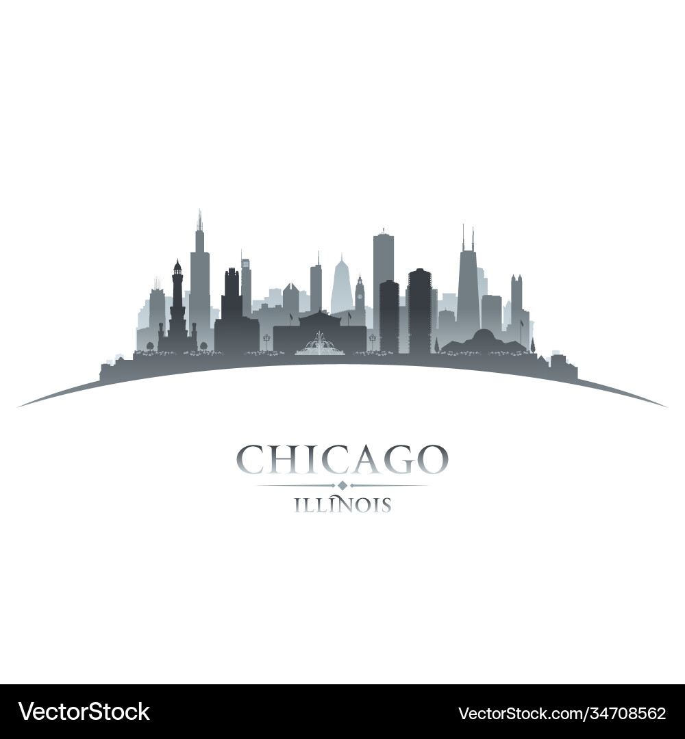 Chicago illinois city silhouette white background Vector Image