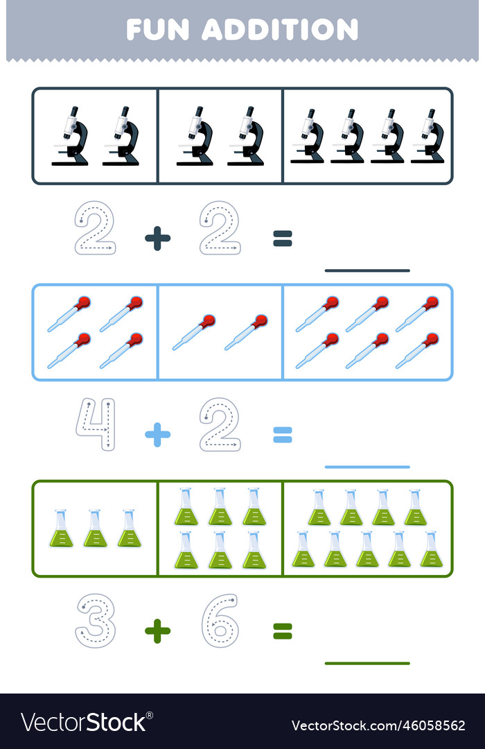 Education game for children fun addition Vector Image