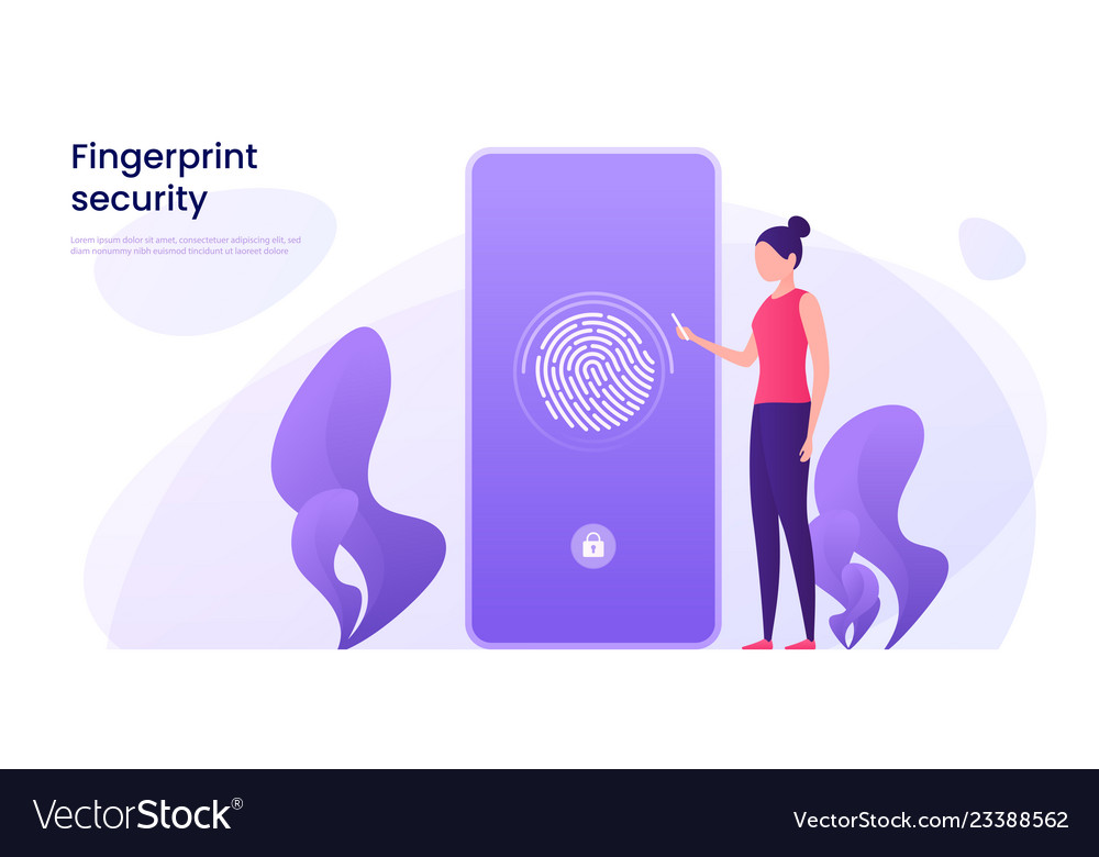 Fingerprint Recognition Data Protection Secure Vector Image