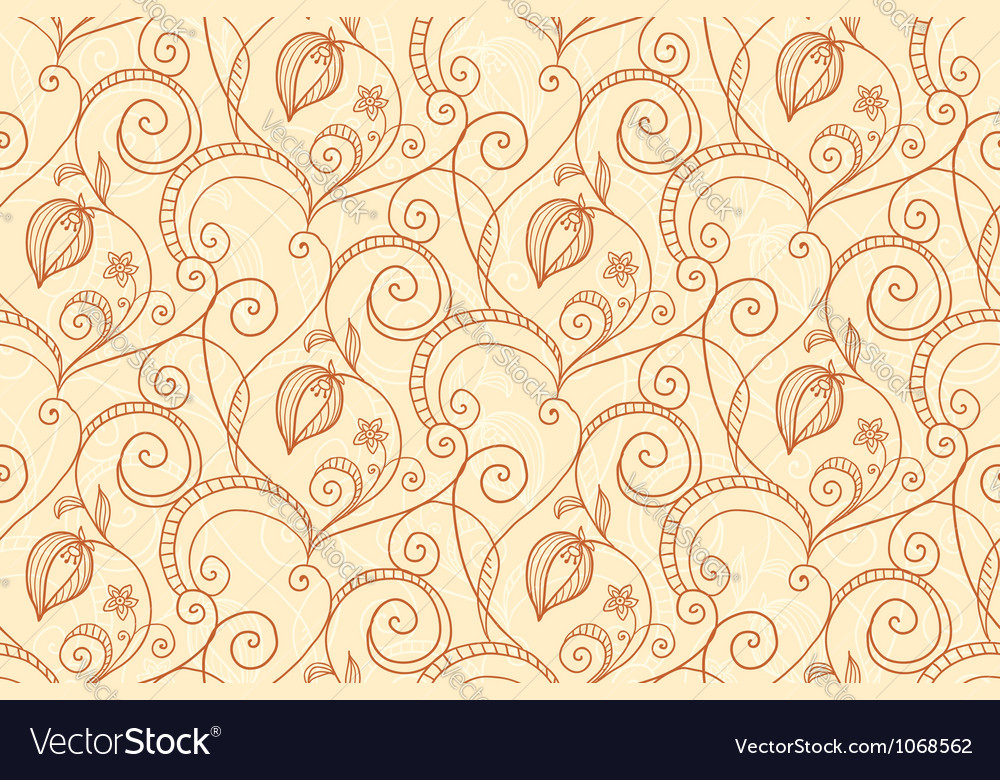 Hand-drawing flower pattern Royalty Free Vector Image