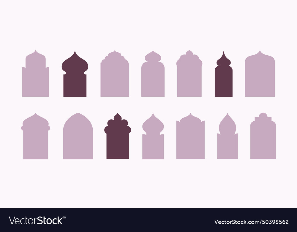 Islamic shape frame window Royalty Free Vector Image