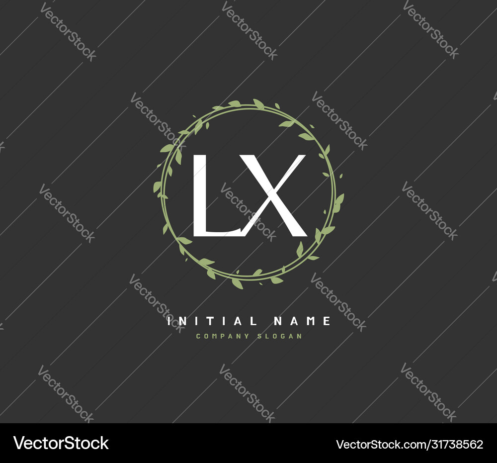 L x lx beauty initial logo handwriting logo Vector Image