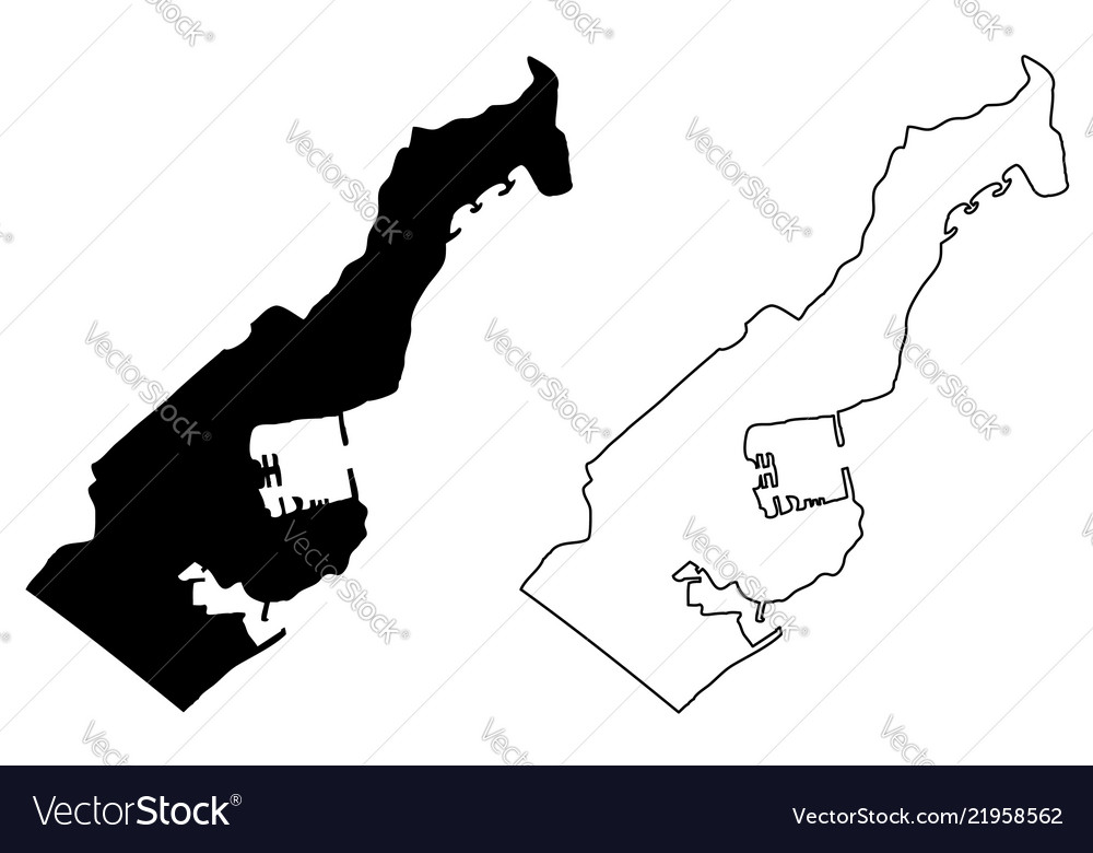 Monaco map Royalty Free Vector Image - VectorStock