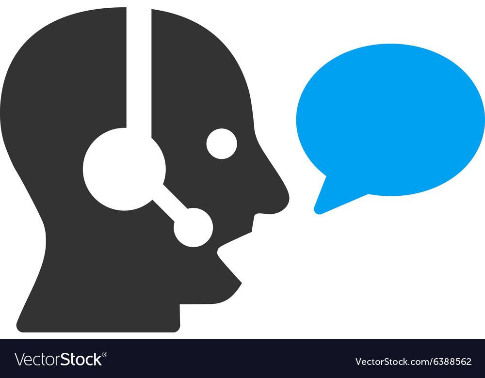 Operator message flat icon Royalty Free Vector Image