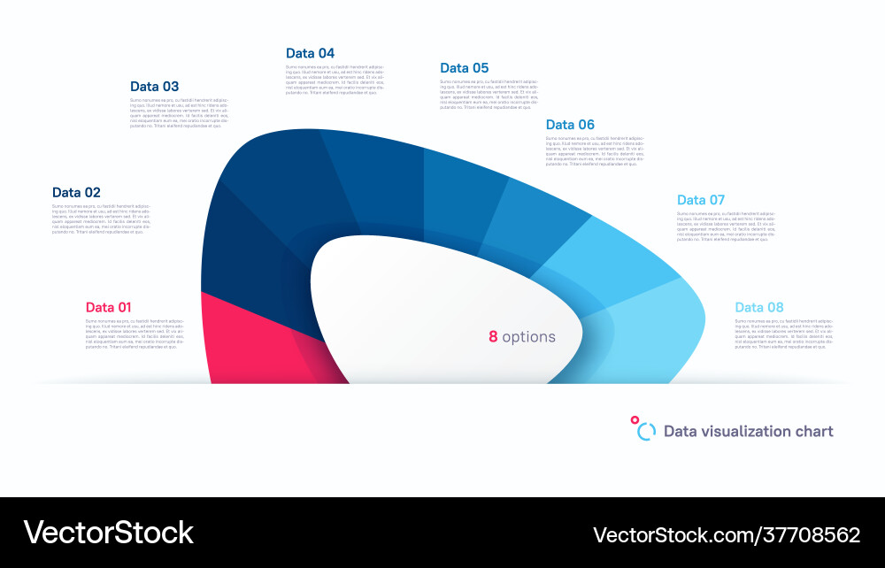 Pie chart infographic template in form Royalty Free Vector