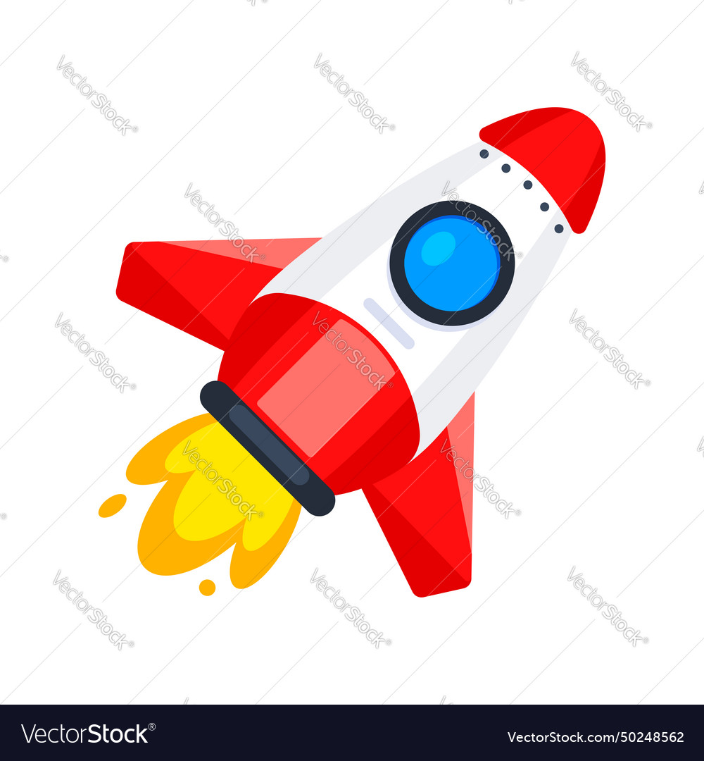 Rocket space ship launch startup Royalty Free Vector Image