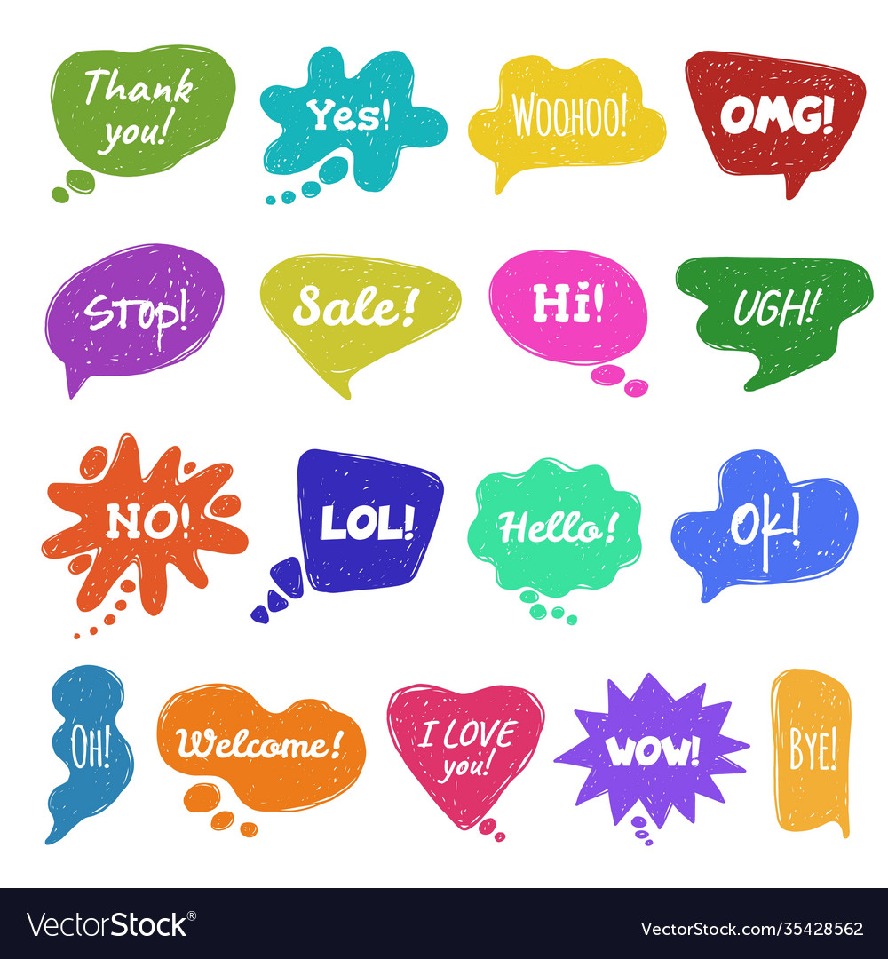 Set colored speech bubbles Royalty Free Vector Image
