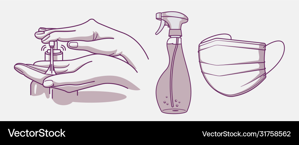 Set for hygiene and infection prevention Vector Image