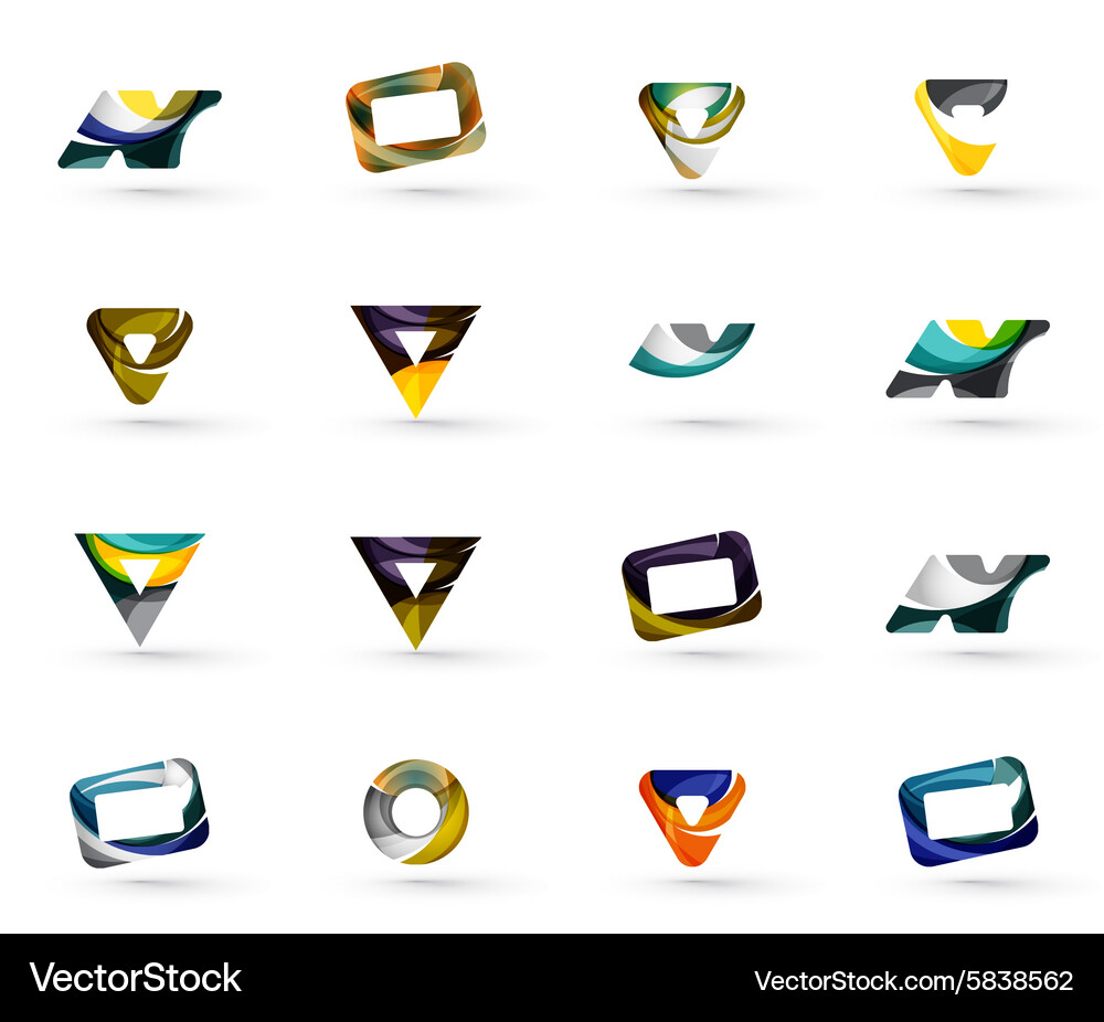 Set of various geometric icons Royalty Free Vector Image