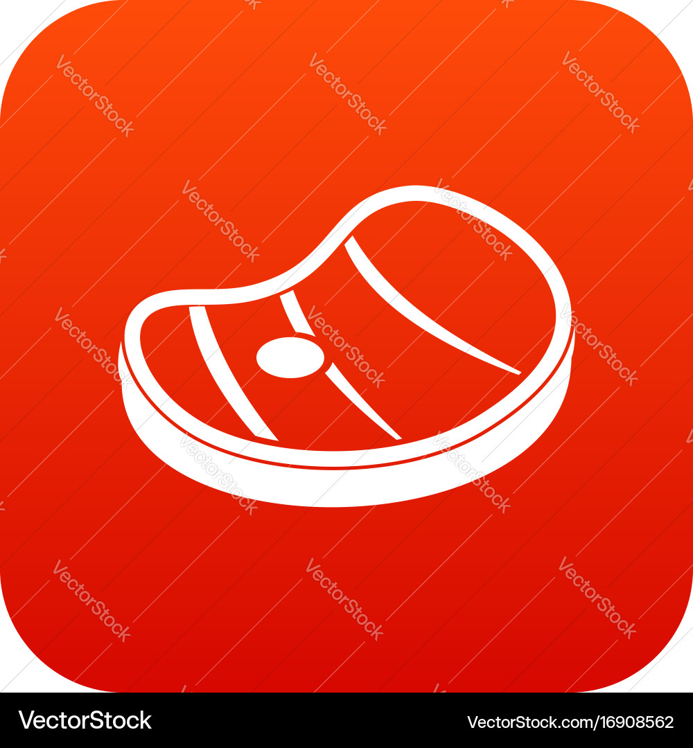 Steak of meat icon digital red Royalty Free Vector Image