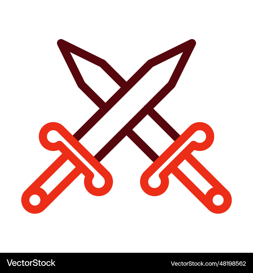 Two swords glyph color icon for personal Vector Image