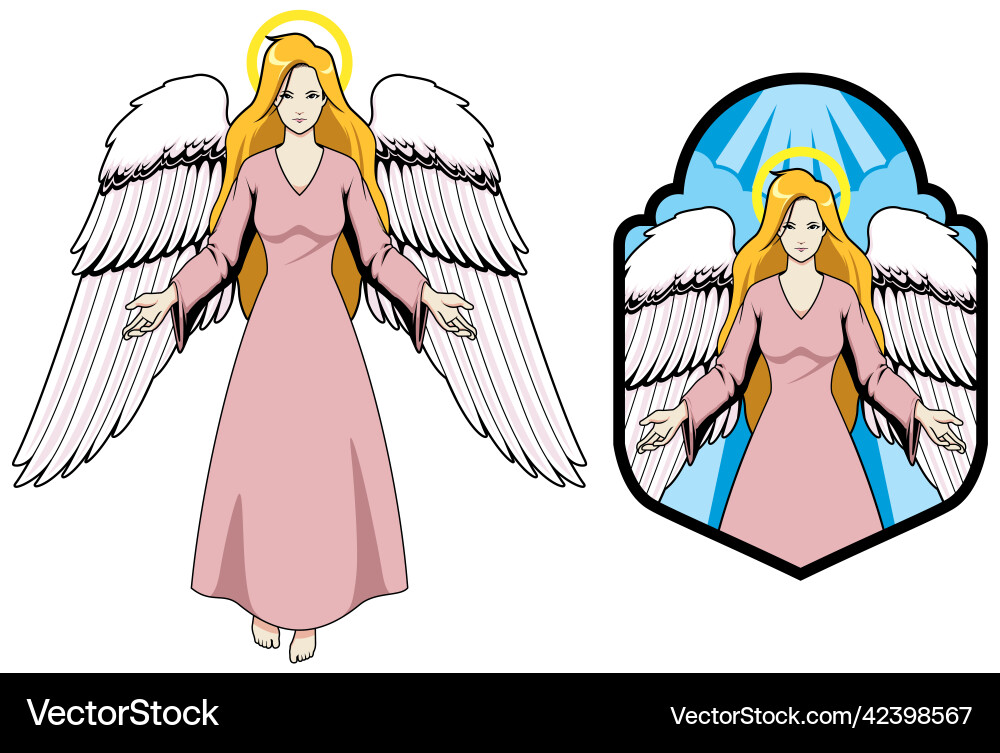 Angel female mascot 2 Royalty Free Vector Image