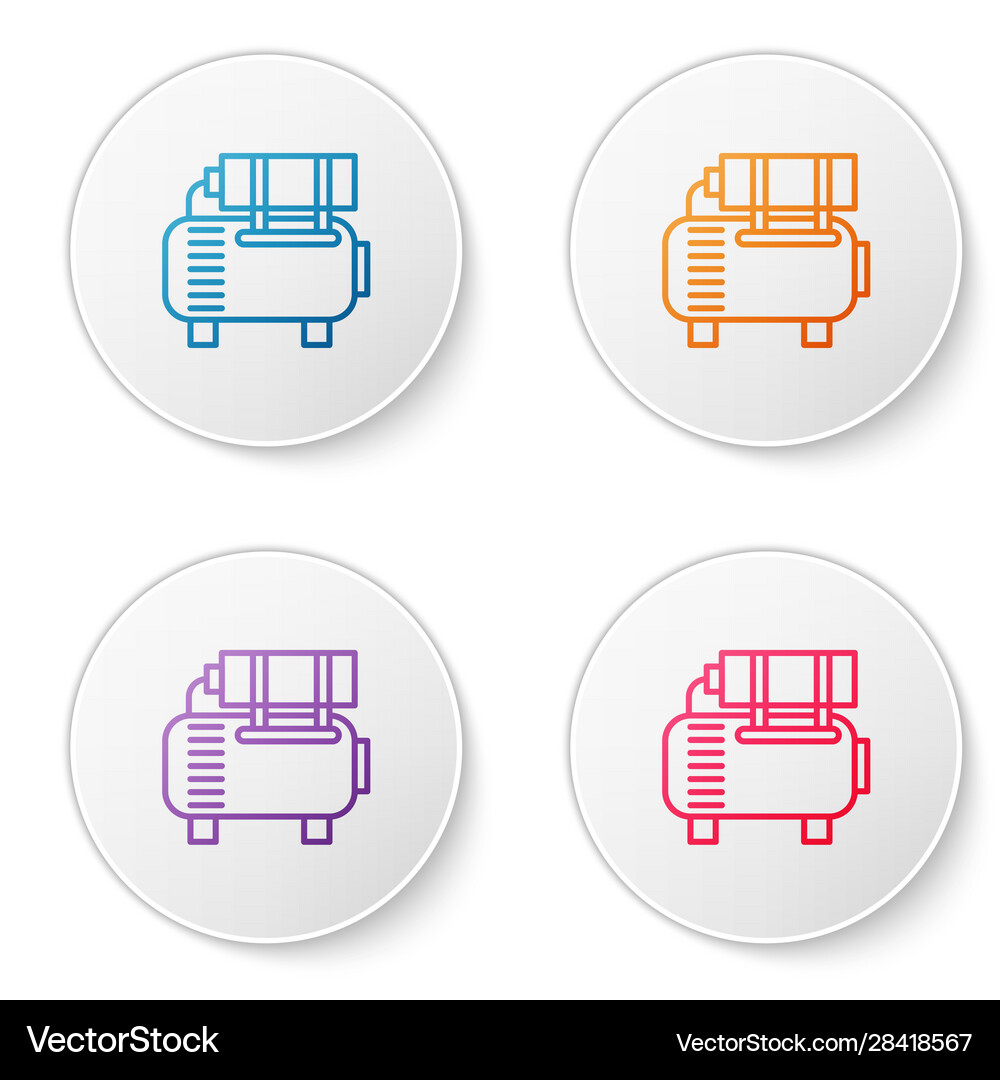 Color line air compressor icon isolated on white Vector Image