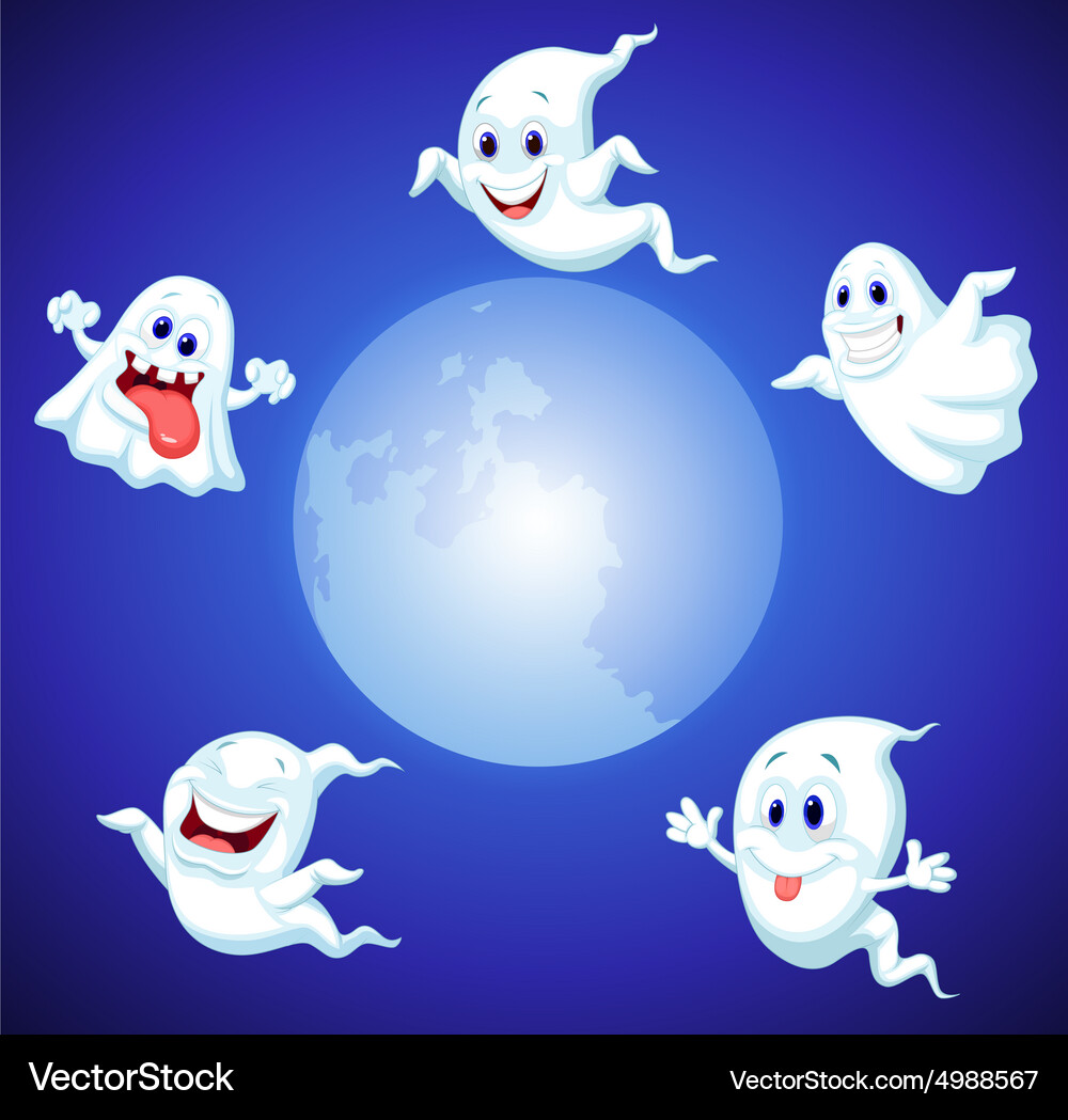 Cute Halloween Ghost Cartoon Royalty Free Vector Image