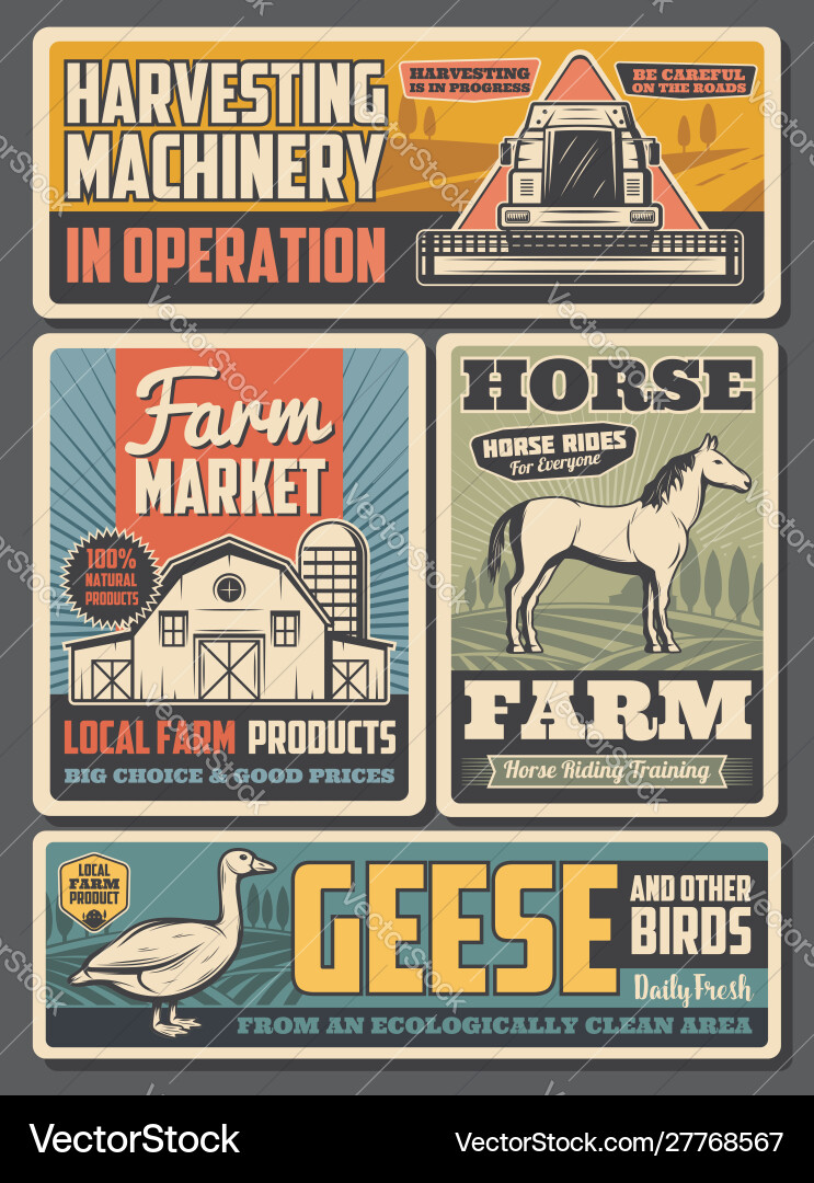 Farming agriculture industry farm animals Vector Image