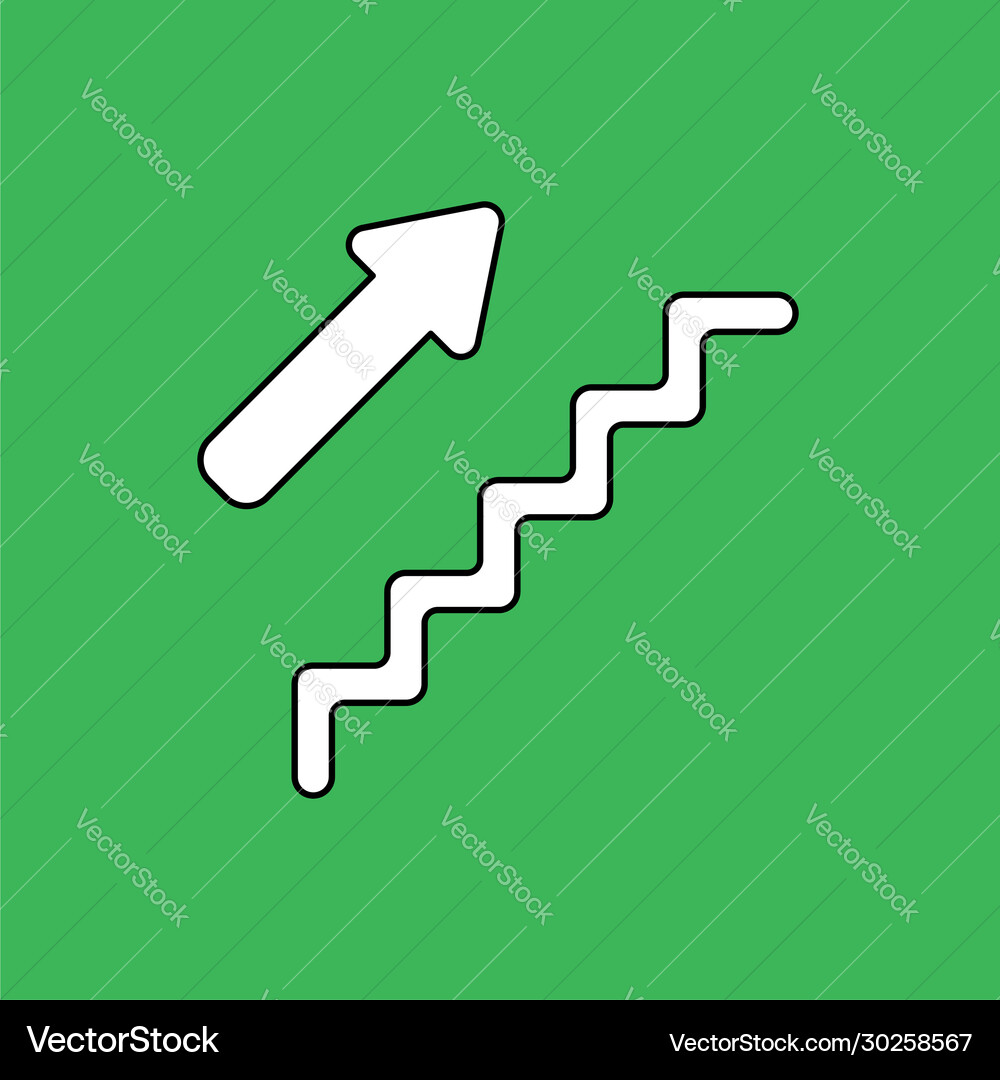 Icon concept stairs with arrow pointing up Vector Image