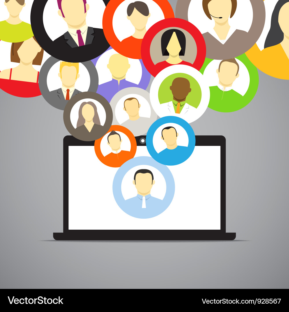 Icons of network accounts Royalty Free Vector Image