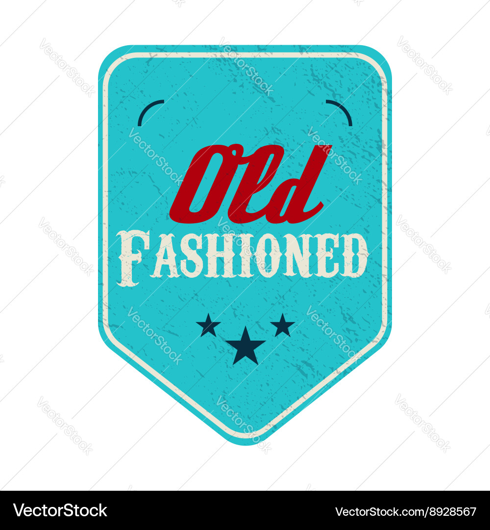 Old fashioned blue pennant label vintage style Vector Image