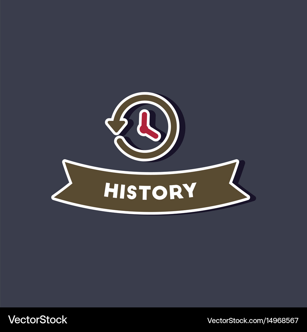 Paper sticker on stylish background history lesson