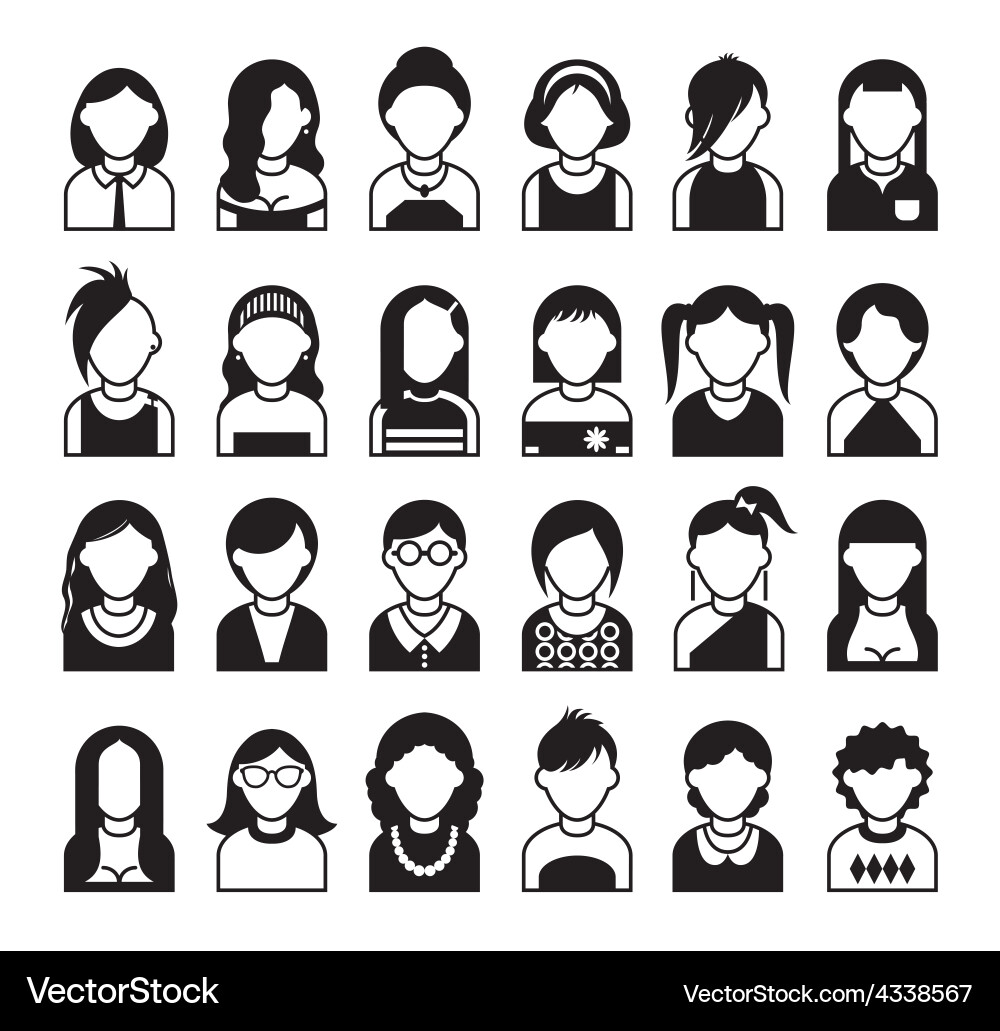 Set of flat people icons Royalty Free Vector Image