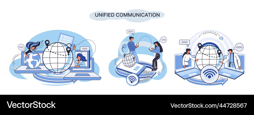 Unified communication metaphor social media Vector Image
