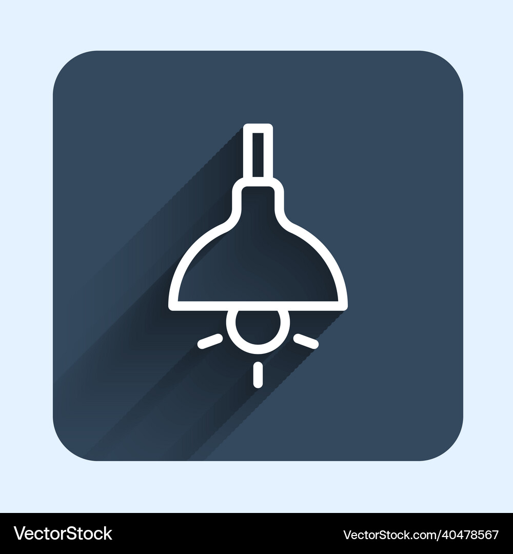 White line lamp hanging icon isolated with long Vector Image