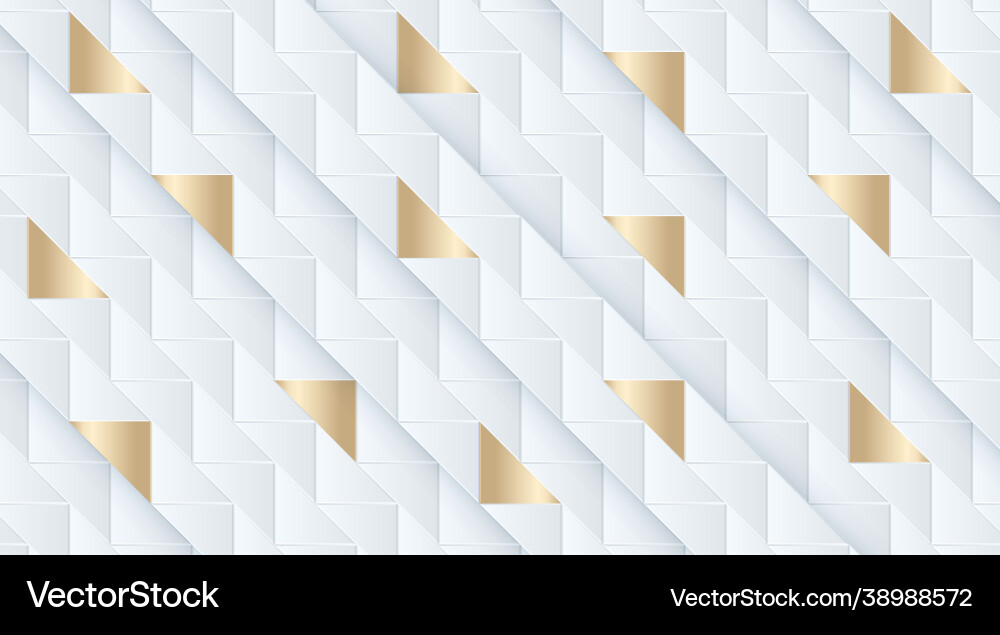 Abstract luxury gold and white triangle shapes Vector Image