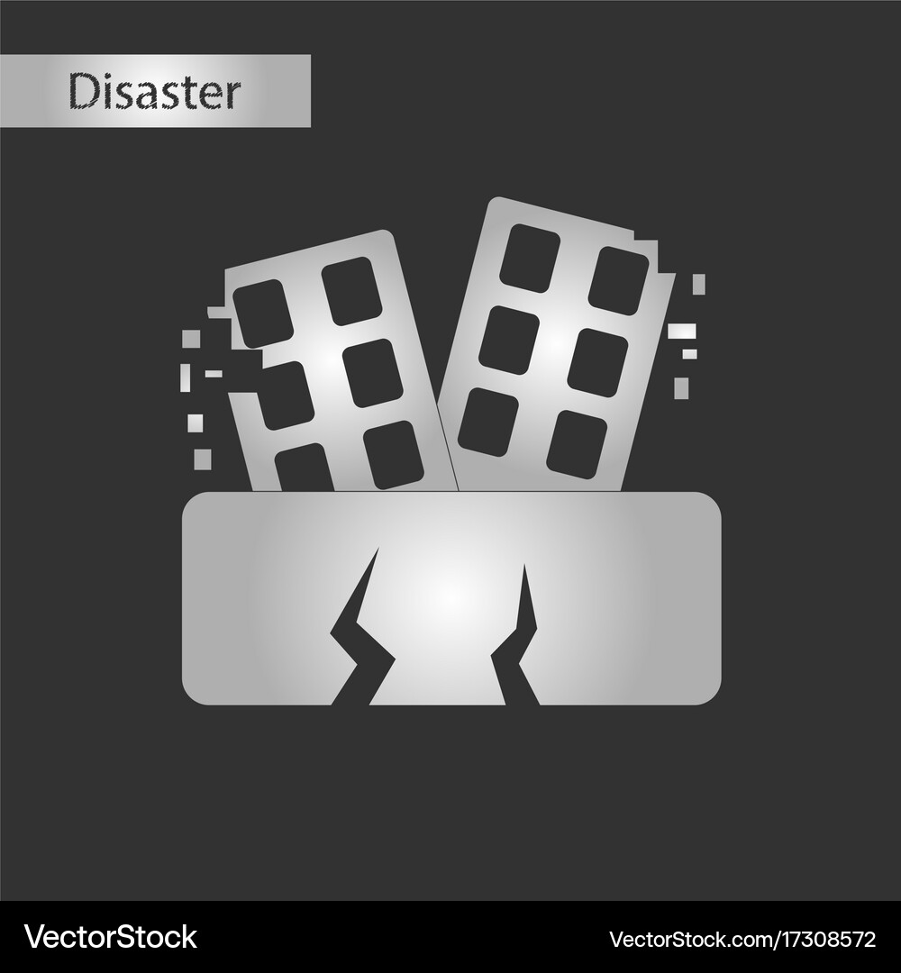Black and white style icon natural disaster Vector Image