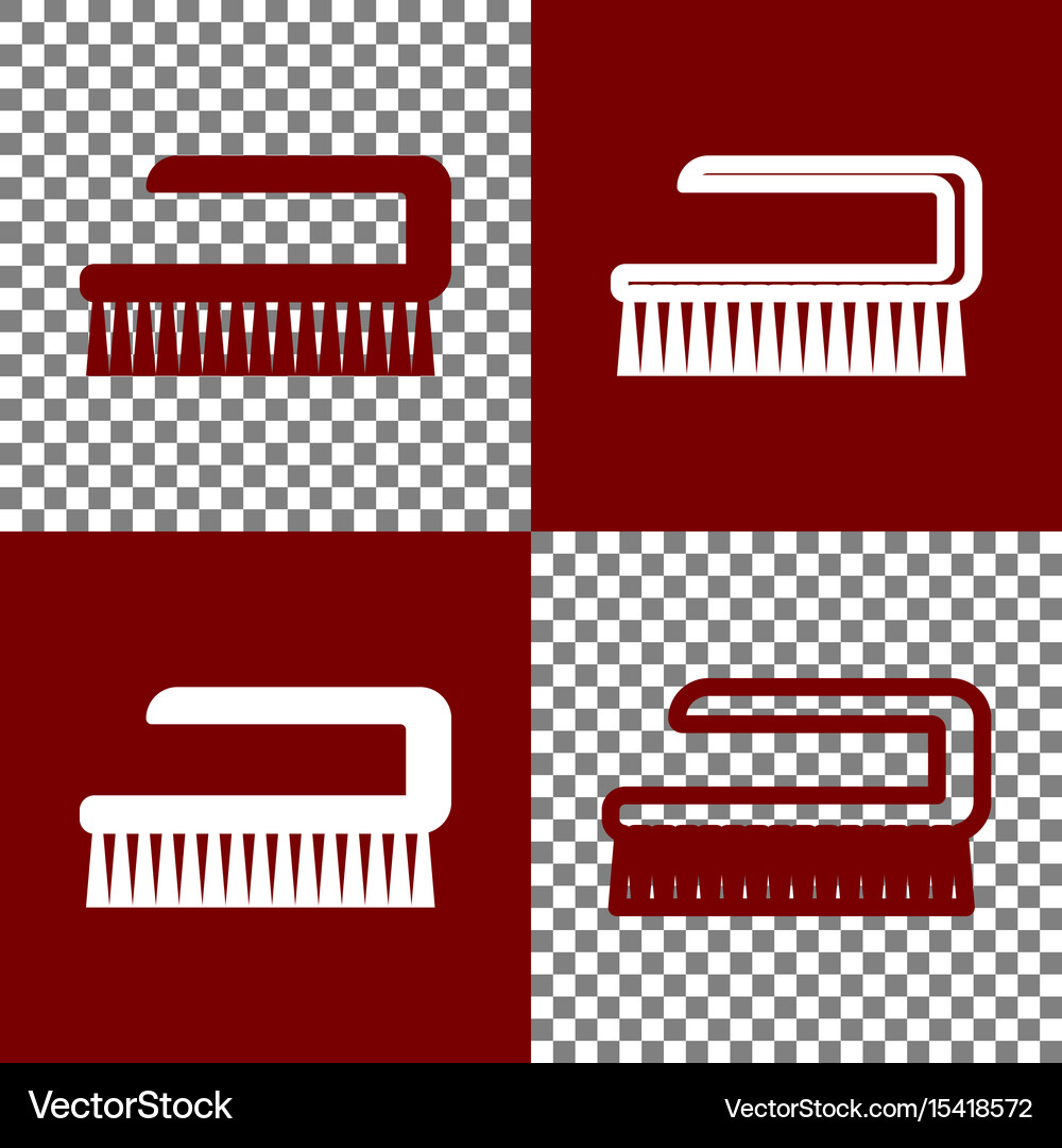 Ceaning brush hygiene tool sign bordo Royalty Free Vector
